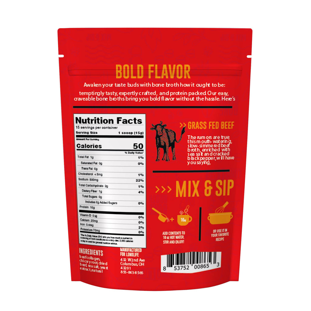 Grass-Fed Beef Bone Broth Powder - Bulk Container | LonoLife