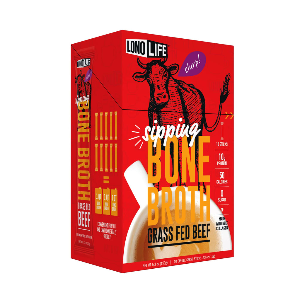 Grass-Fed Beef Bone Broth Powder - Stick Packs | LonoLife